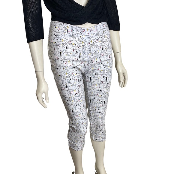Insight | Pants & Jumpsuits | Insight White Abstract Modern Print Pull ...